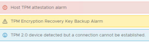 Solve vCenter Host TPM attestation alarm with HPE ProLiant