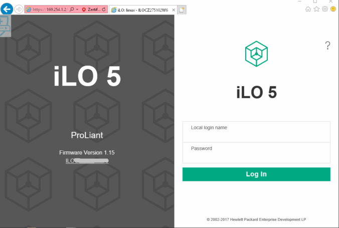 The HPE iLO 5 Service Port